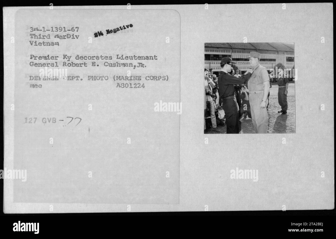 Premier Ky decorates Lieutenant General Robert E. Cushman Jr. of the ...