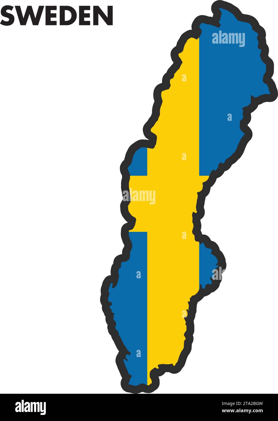 Isolated map of Sweden with its flag Vector illustration Stock Vector ...