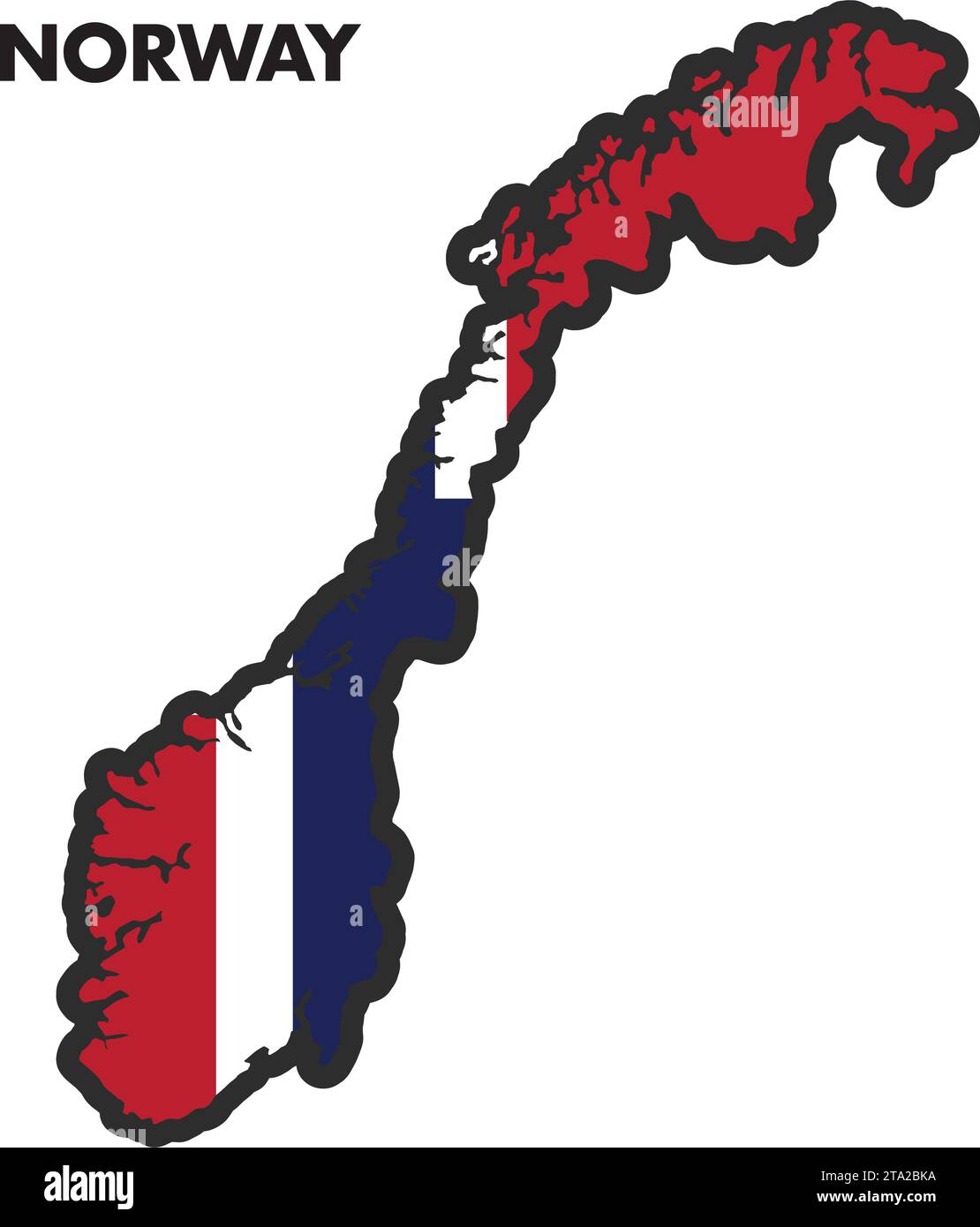 Isolated map of Norway with its flag Vector illustration Stock Vector ...