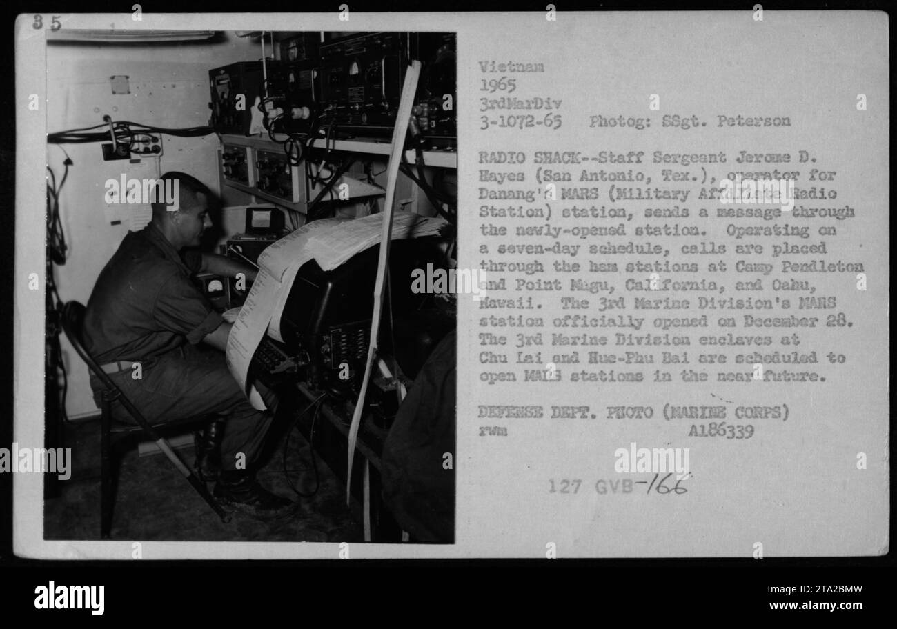 Staff Sergeant Jerone D. Hayes, operator for Danang's MARS (Military ...