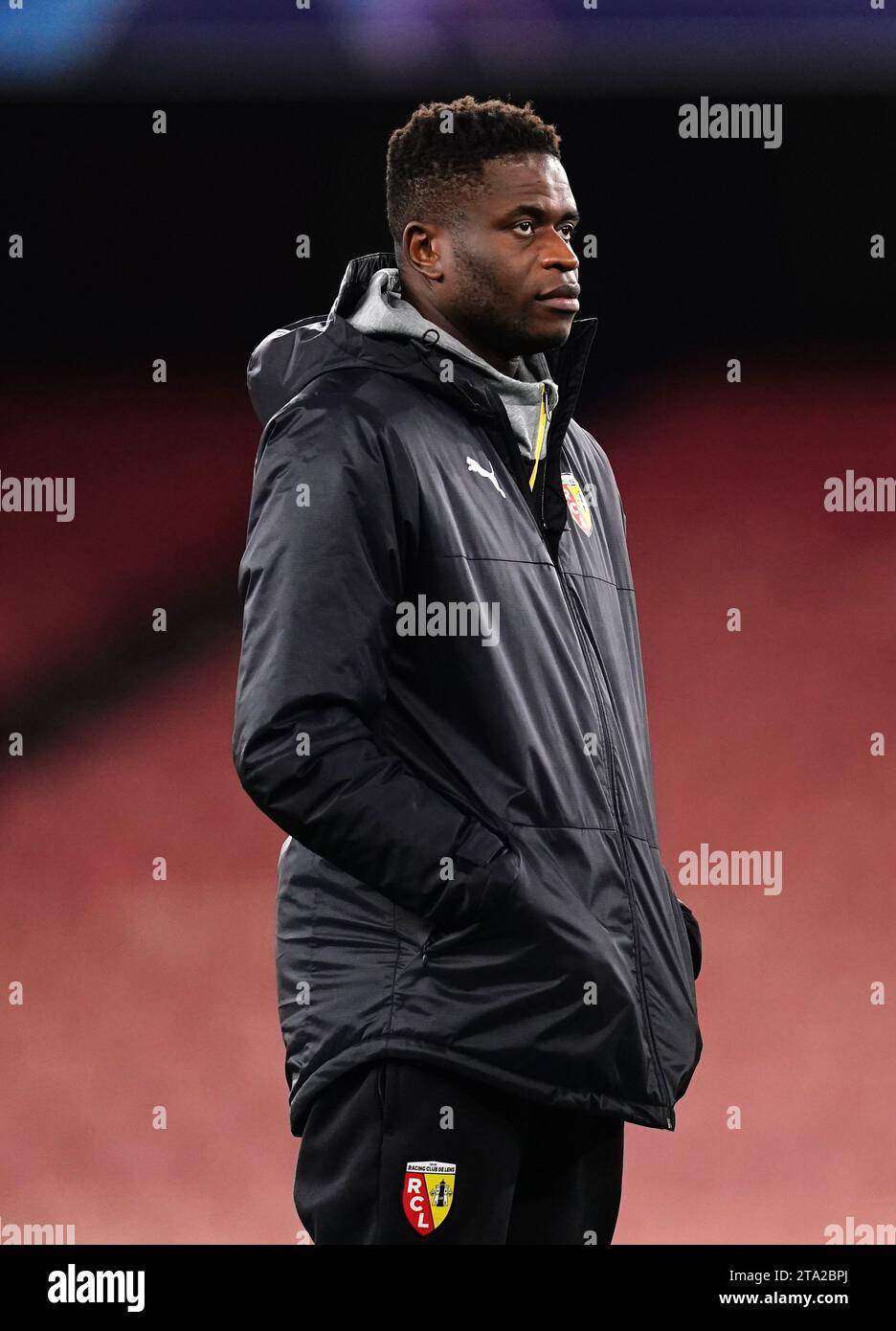 RC Lens goalkeeper Brice Samba (left) and team-mates during a stadium ...