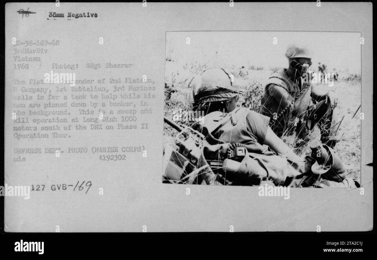 Platoon Commander from B Company, 2nd Battalion, 3rd Marines in Vietnam ...