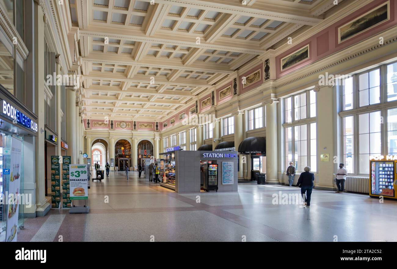 Waterfront railway station interior on Cordove Street n Vancouver ...