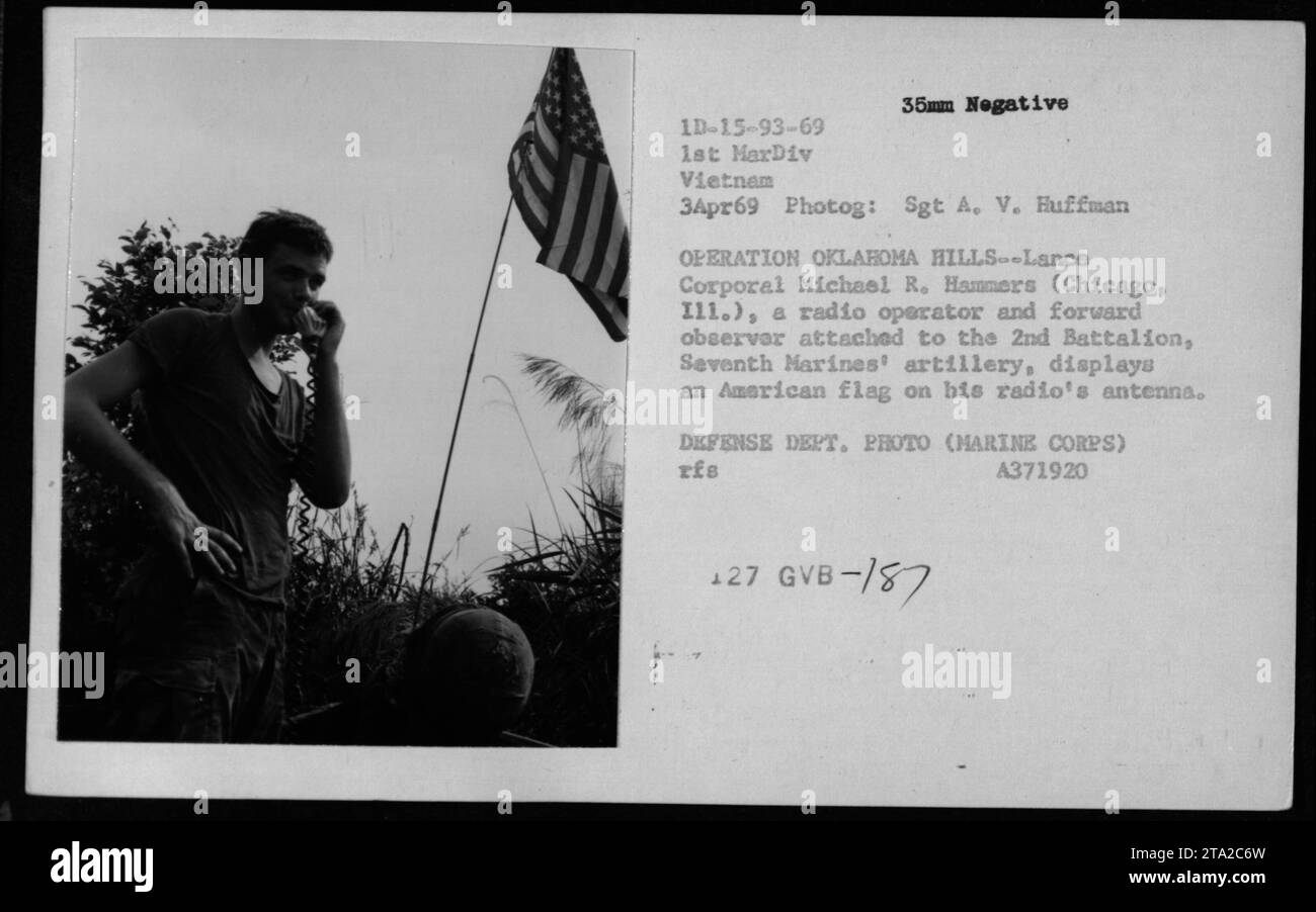 Lance Corporal Michael R. Hammers, a radio operator and forward ...