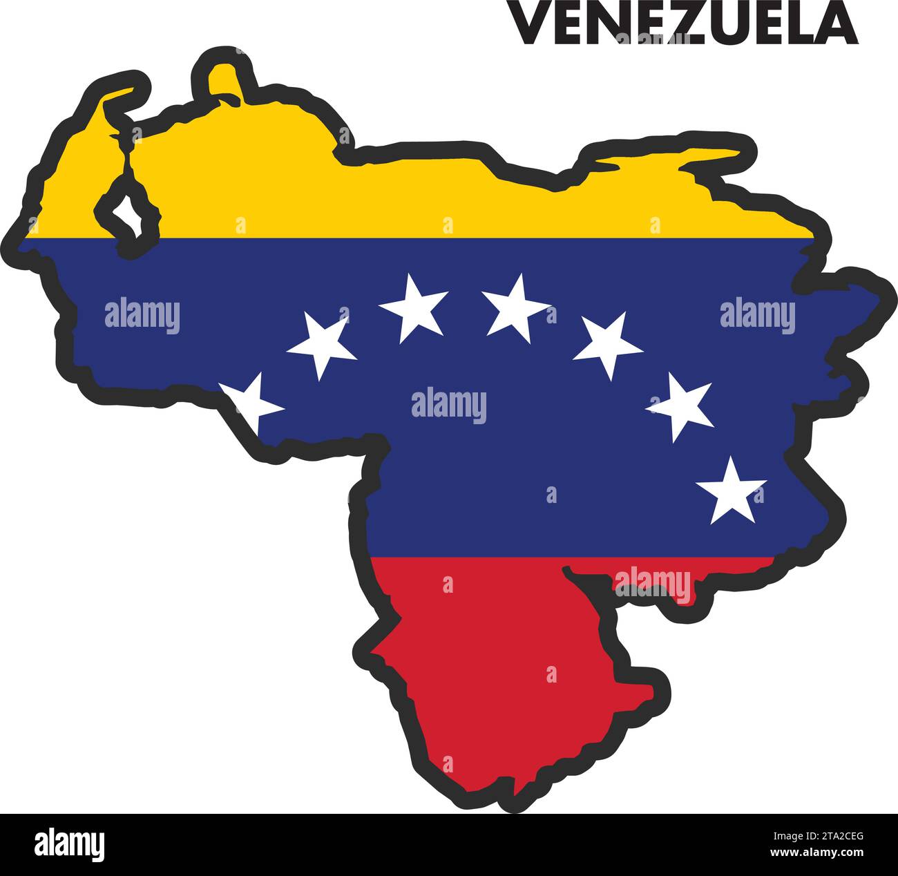 Isolated map of Venezuela with its flag Vector illustration Stock ...