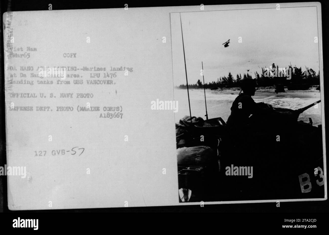 Marines landed at Da Nang beach with tanks from USS Vancouver being ...