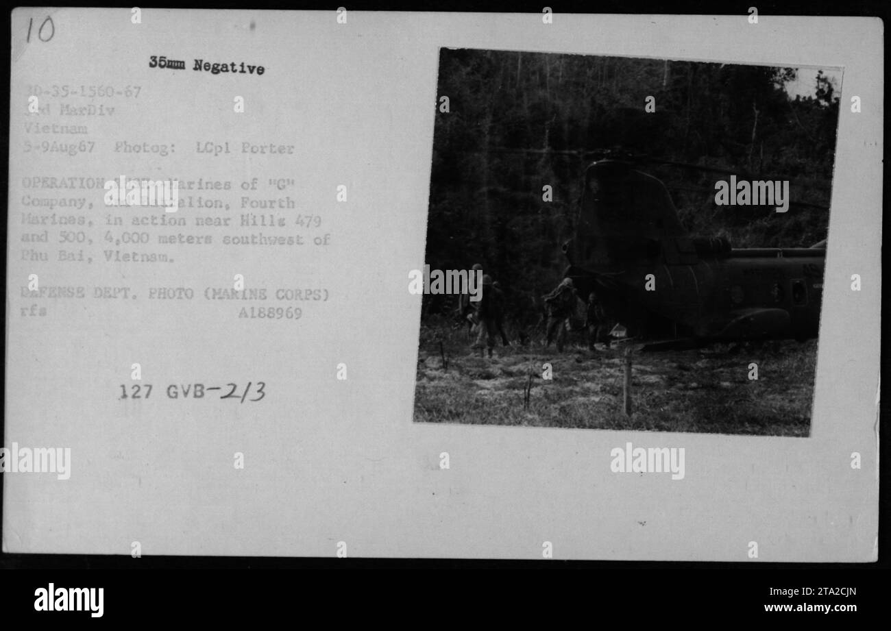 U.S. Marine Corps operating helicopters during Operation Rush near ...