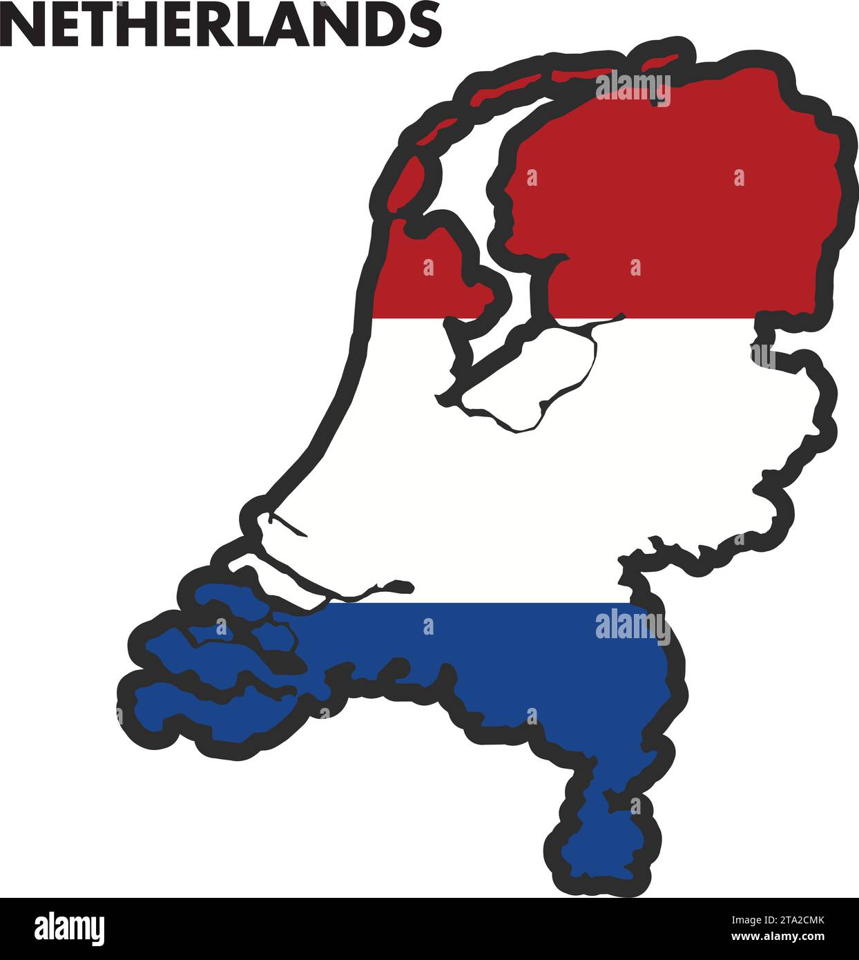 Isolated map of Netherlands with its flag Vector illustration Stock ...