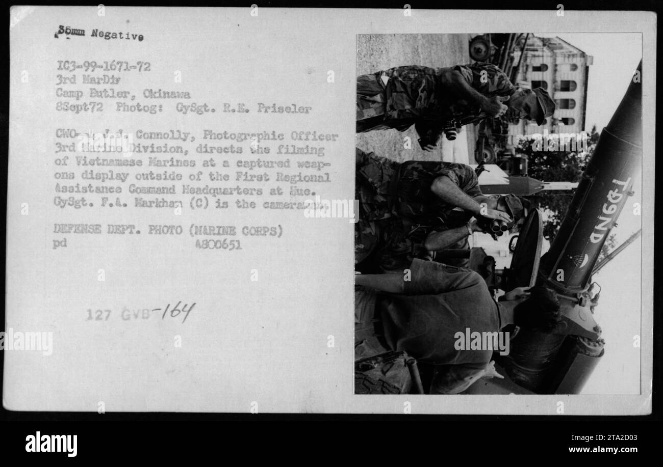 GySgt F.A. Karkhan films CWO J.J. Connolly directing Vietnamese Marines ...