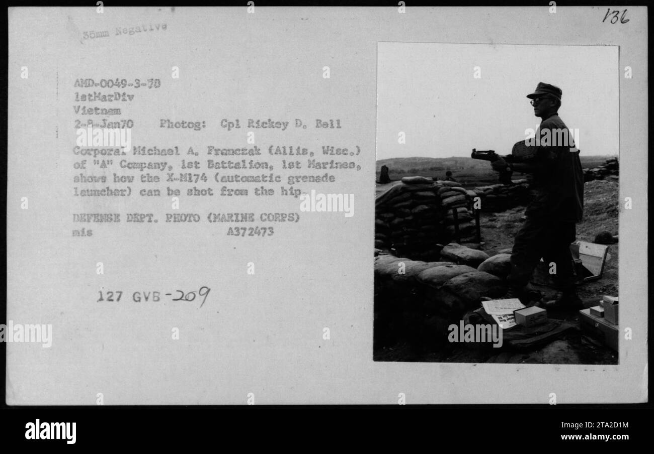 Corporal Michael A. Franczak, from "A" Company, 1st Battalion, 1st ...