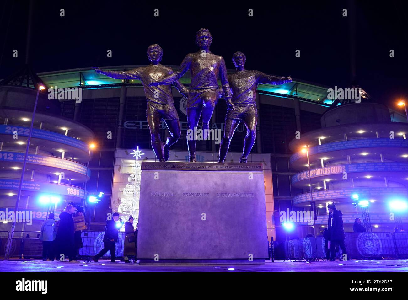 The newly unveiled statue is seen before the group G Champions League ...