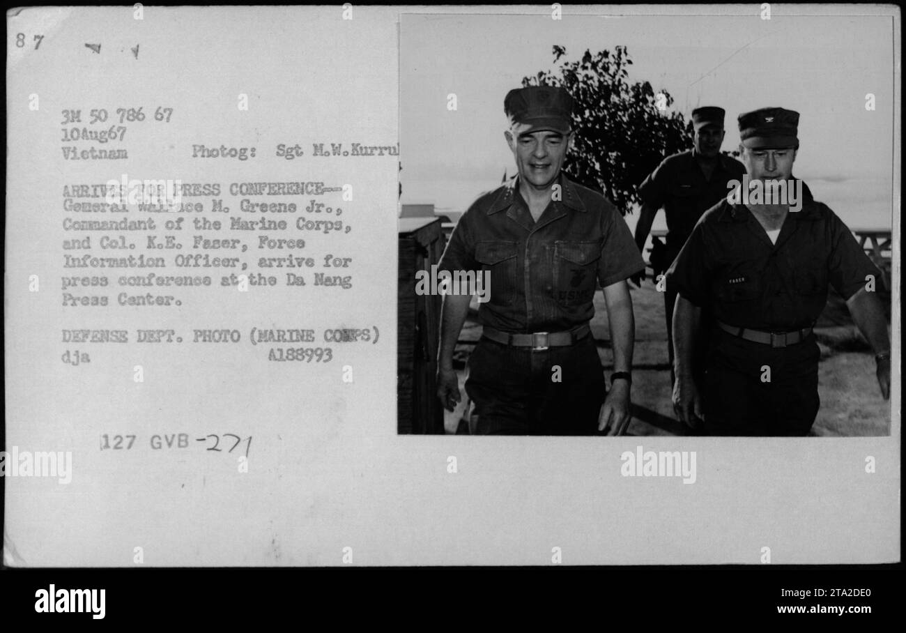 General Wallace M. Greene Jr., Commandant of the Marine Corps, and ...