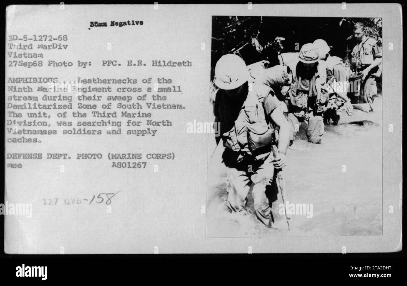 "Leathernecks of the Ninth Marine Regiment conducting an amphibious ...