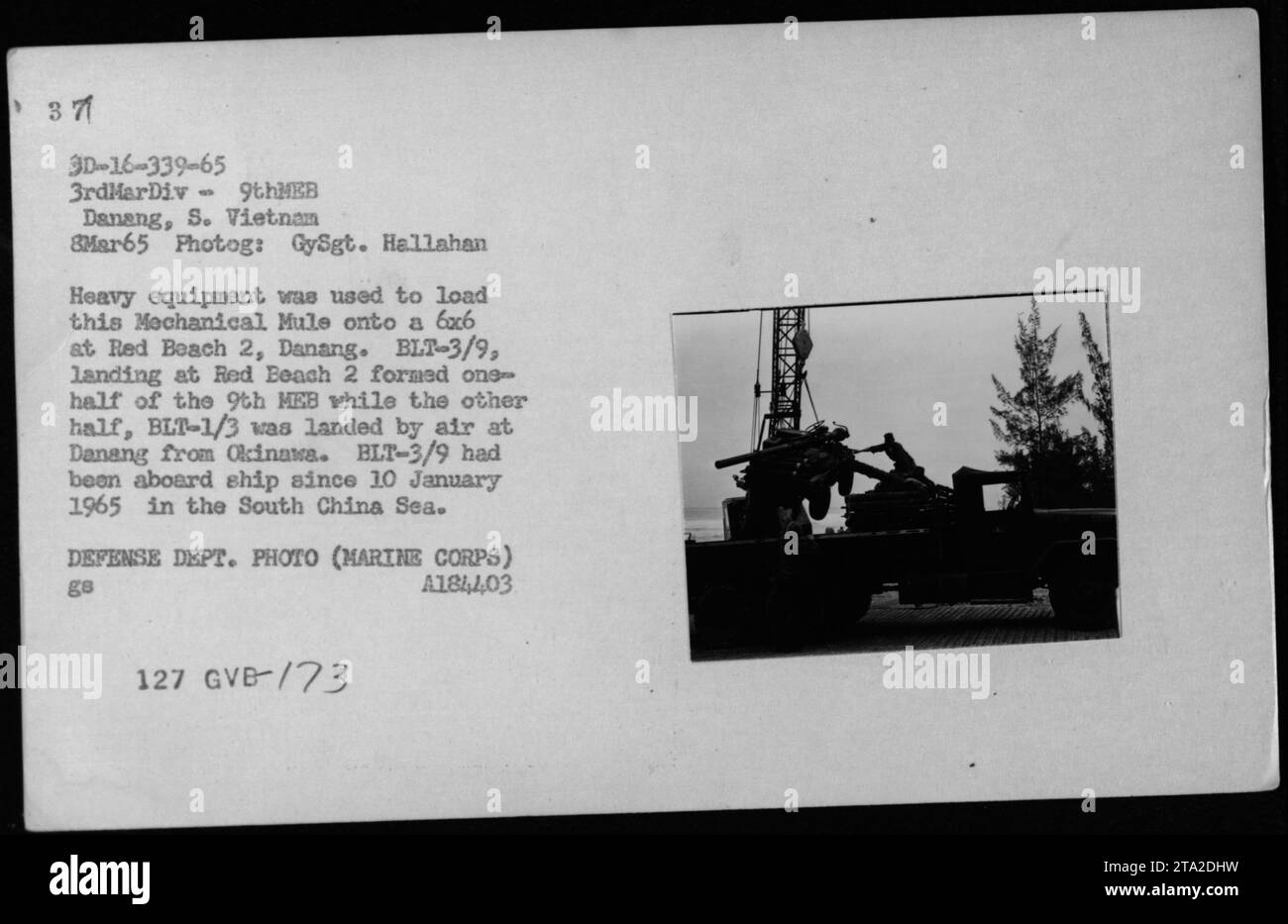 Construction activity in Deneng, South Vietnam on March 8, 1965. A ...