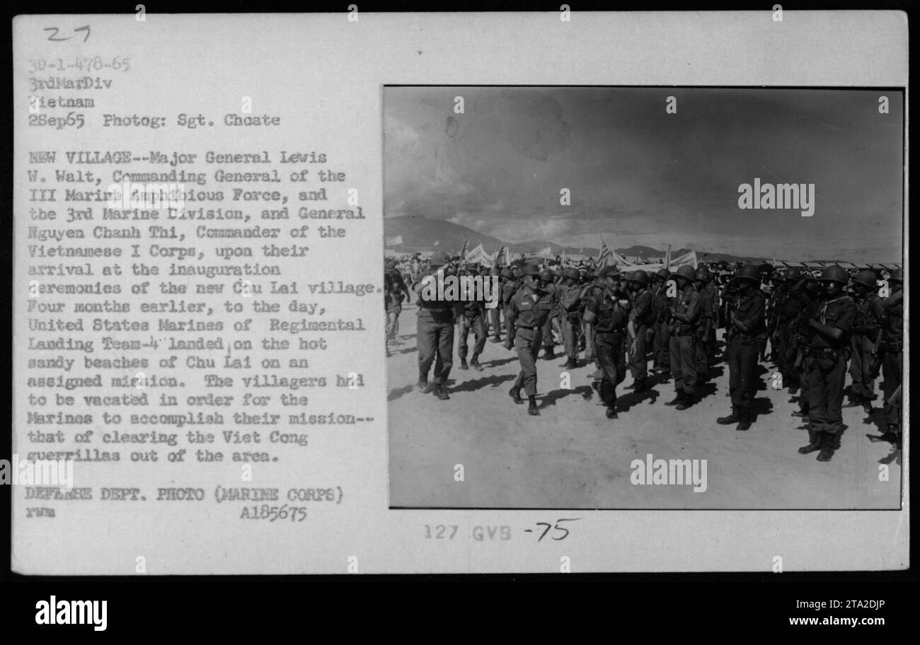 On September 2, 1965, Major General Lewis W. Walt and General Nguyen ...