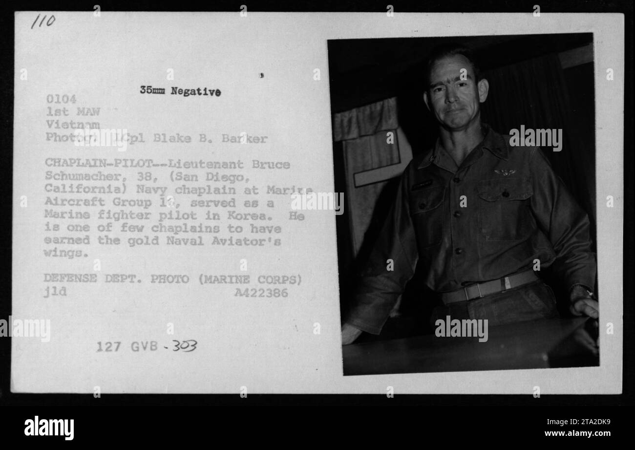 Lieutenant Bruce Schumacher, a Navy chaplain and former Marine fighter ...