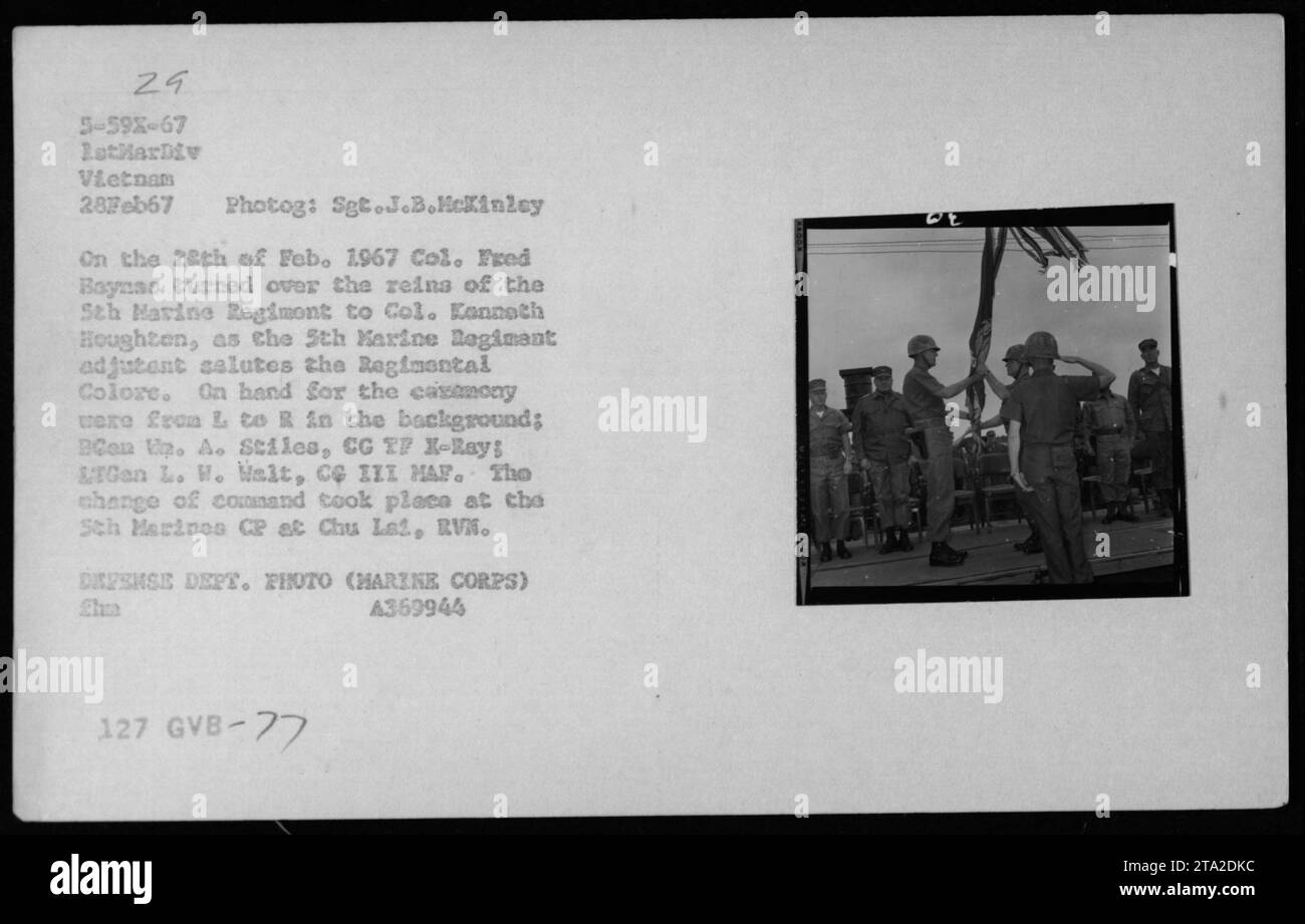 On February 28, 1967, Col. Fred Baynas transferred command of the 5th ...