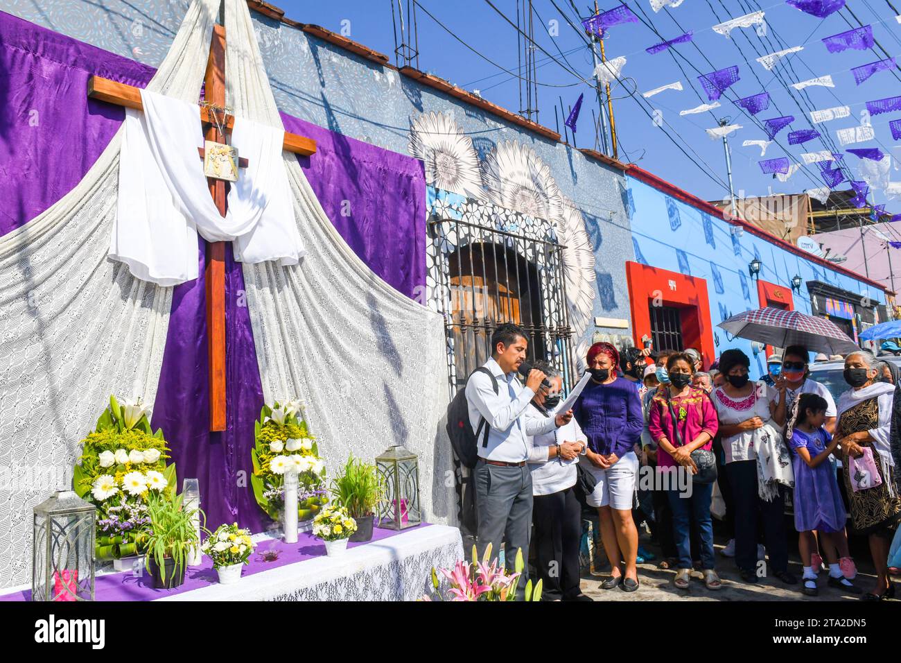 Believers pray in front of home altars during the Good Friday Silent ...