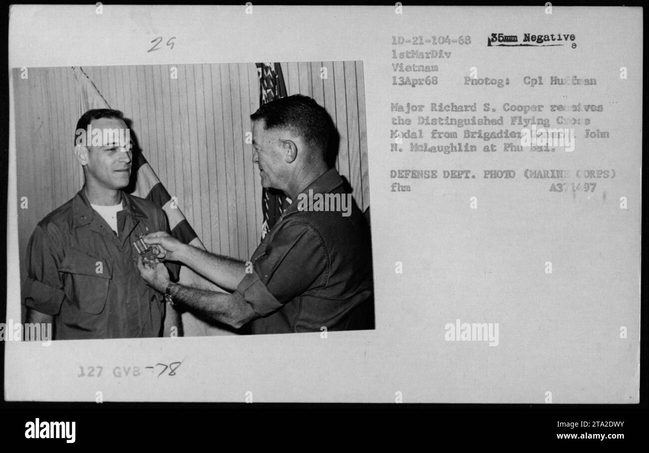 Major Richard S. Cooper receives the Distinguished Flying Cross Medal ...
