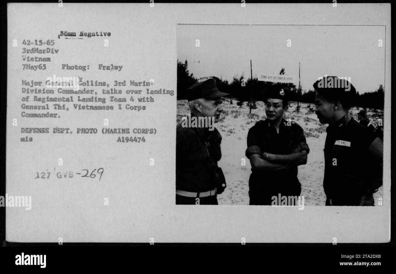 Major General Collins, 3rd Marine Division Commander, and General Thi ...