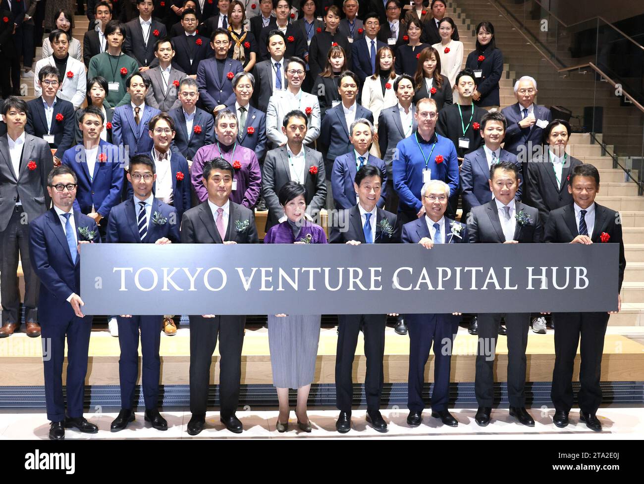 Tokyo, Japan. 28th Nov, 2023. Tokyo Governor Yuriko Koike (5th R ...