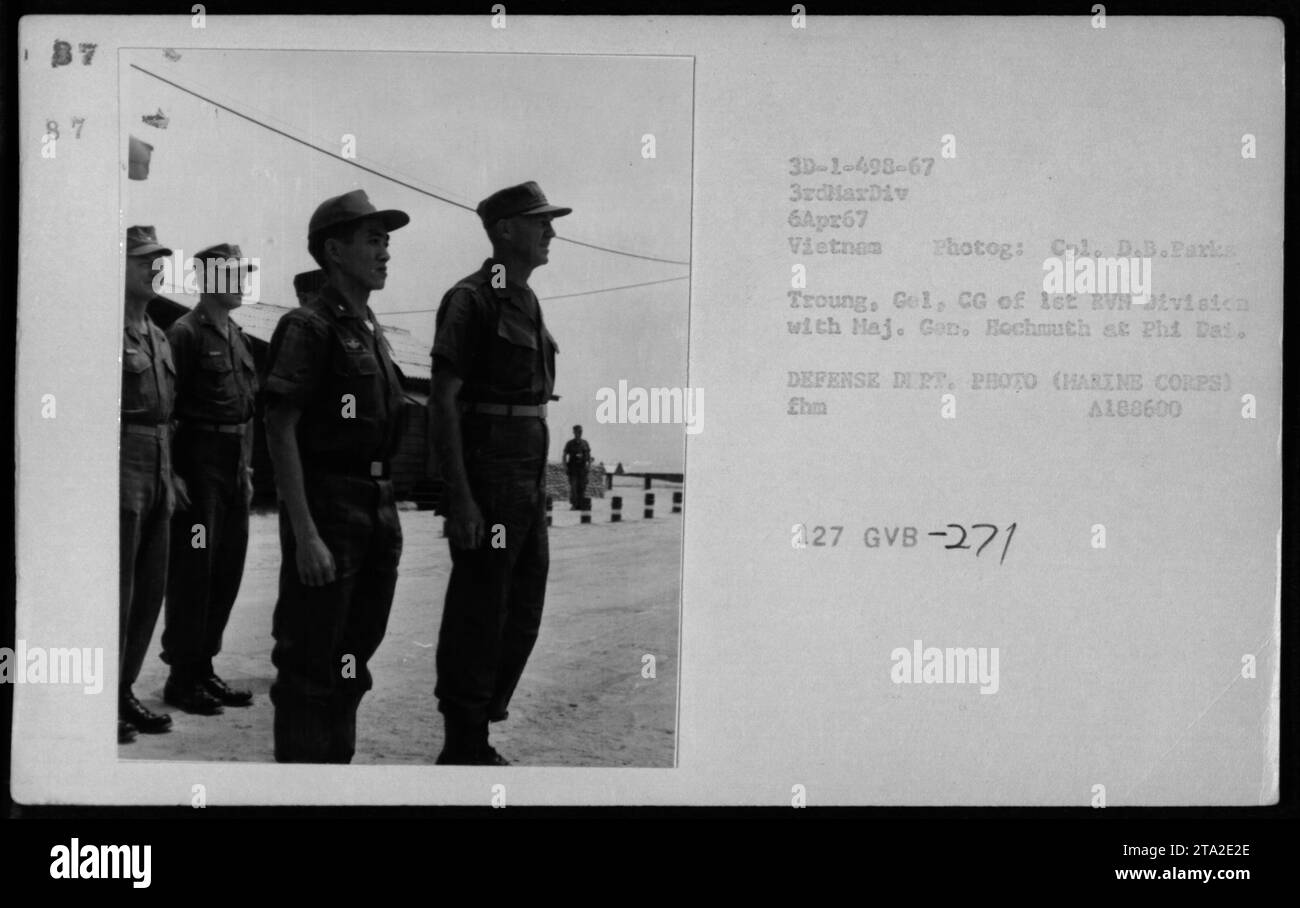 On April 6, 1967, Hubert Humphrey, Gen. William Westmoreland, and Sen ...