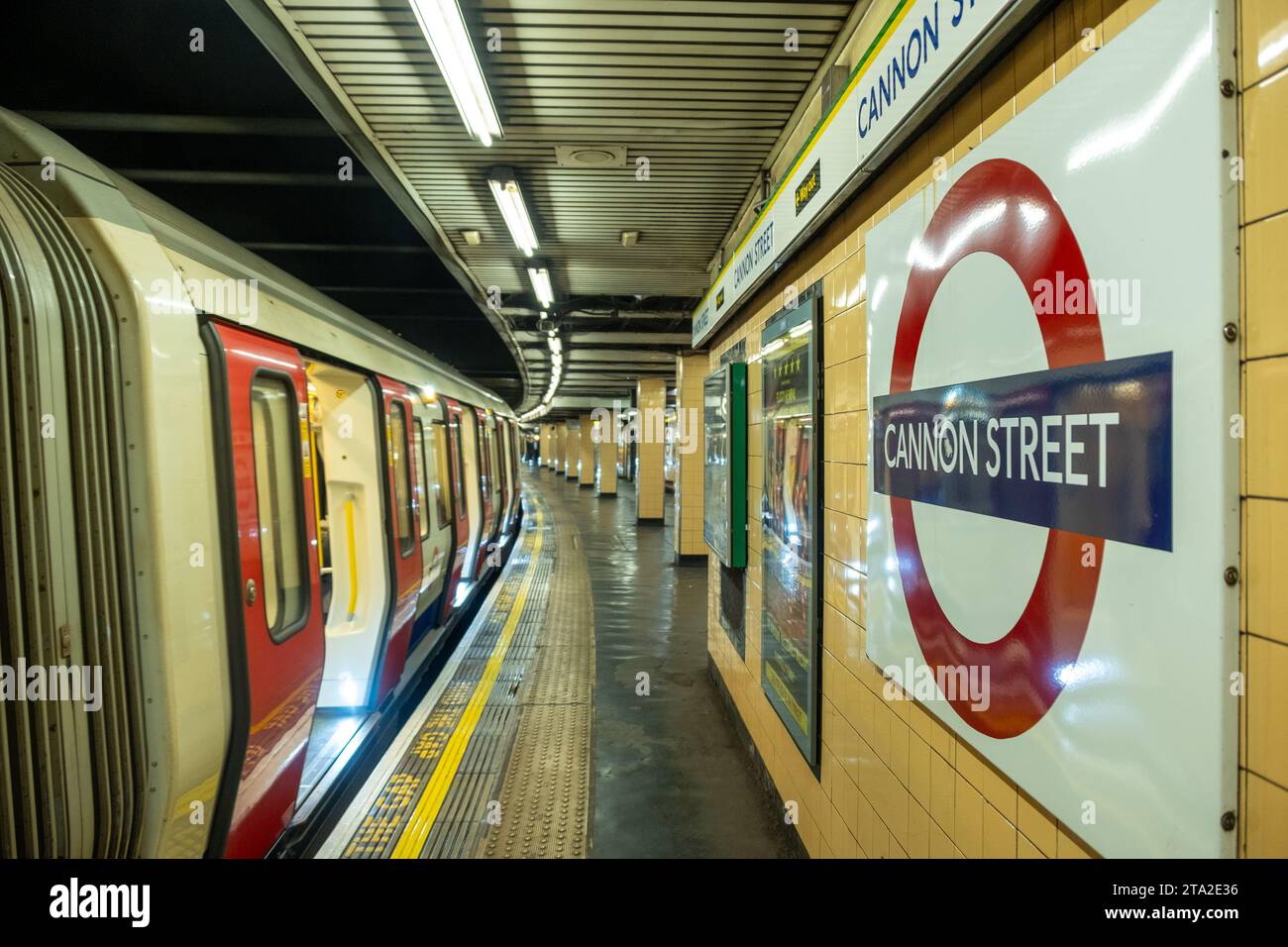 LONDON, NOVEMBER 13, 2023: Cannon Street Underground station on Cannon ...