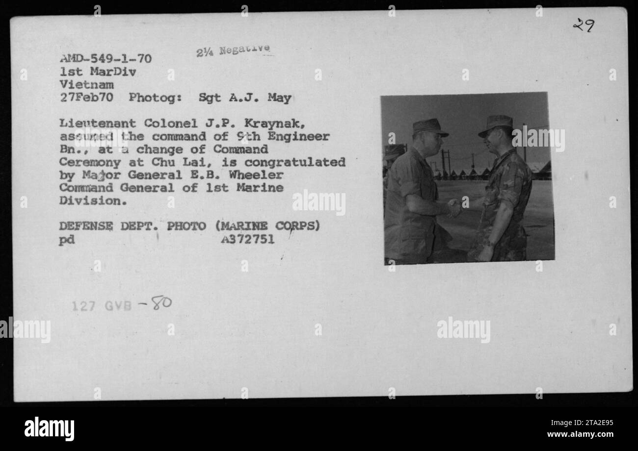 Lieutenant Colonel J.P. Kraynak assumes command of 9th Engineer Bn. at ...