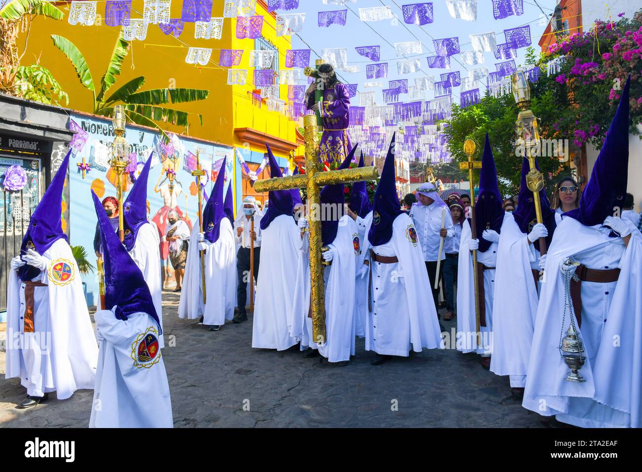 Good Friday, morning Silent procession, City of Oaxaca, Mexico Stock ...