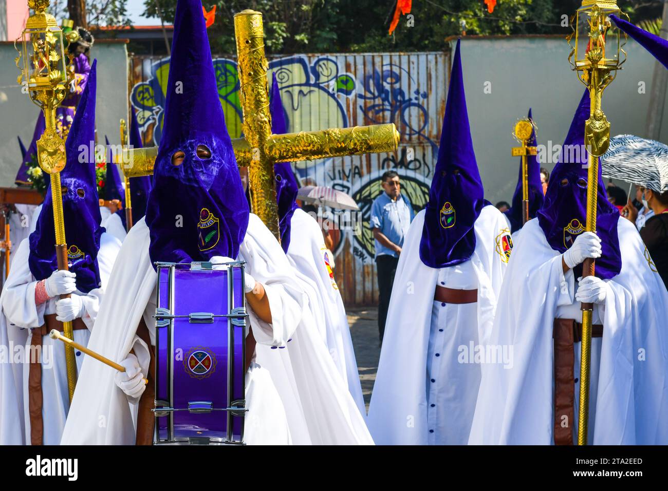 Good Friday, morning Silent procession, City of Oaxaca, Mexico Stock ...
