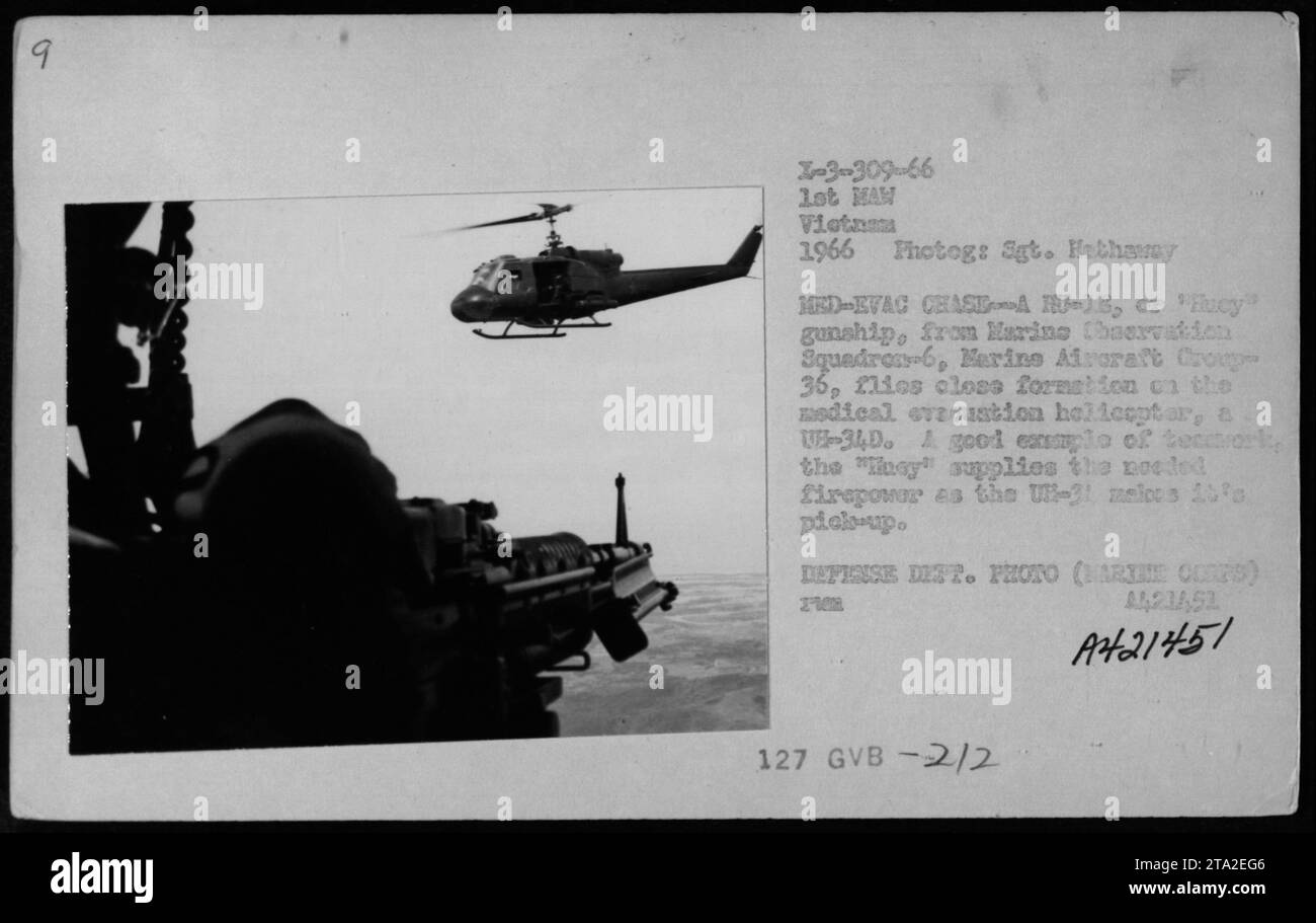 A UH-34D helicopter, photographed in 1966 during the Vietnam War. The ...
