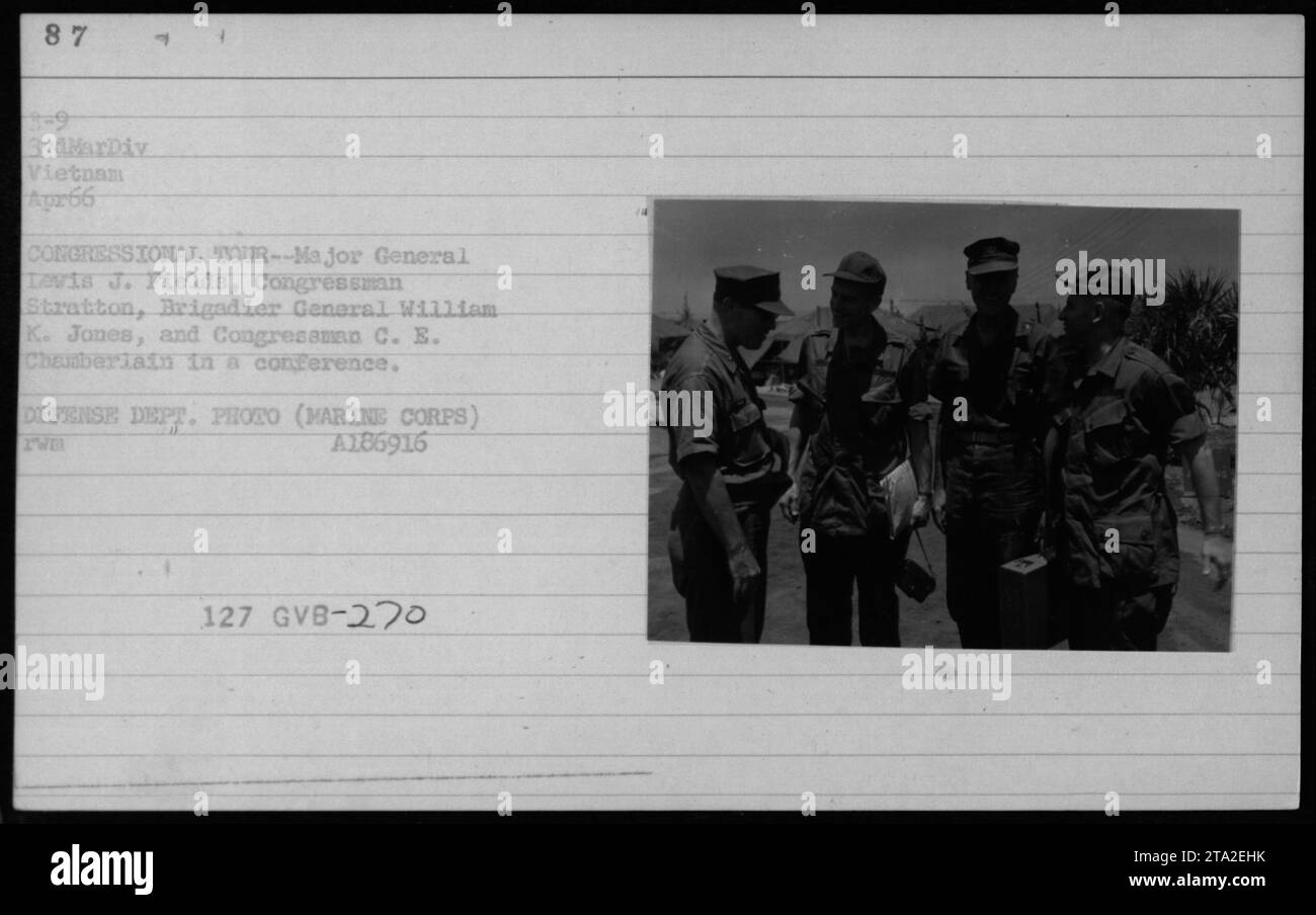 Congressman Stratton, Congressman C. E. Chamberlain, Major General ...