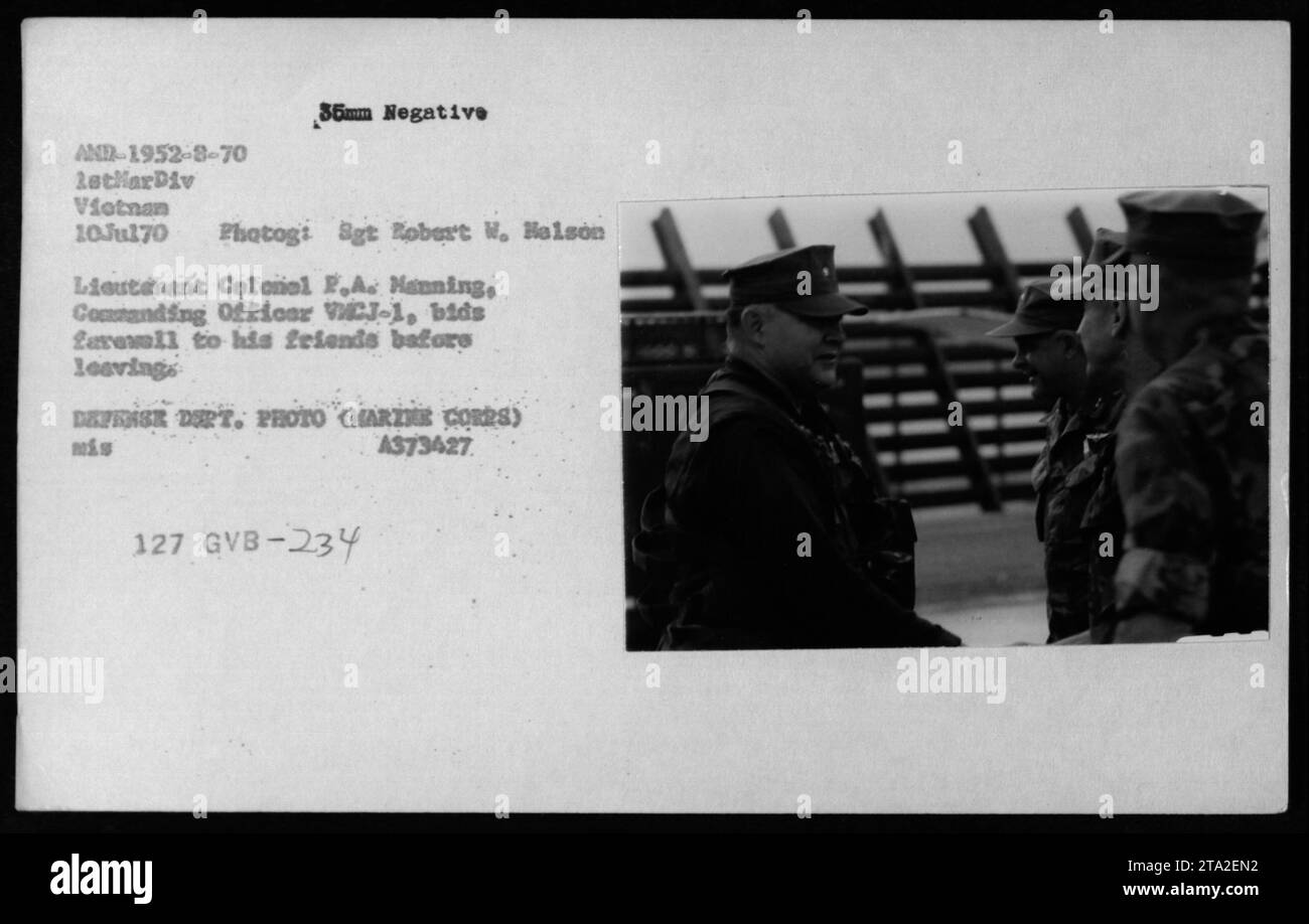 Lieutenant Colonel F.A. Manning, Commanding Officer CJ-1, bidding ...