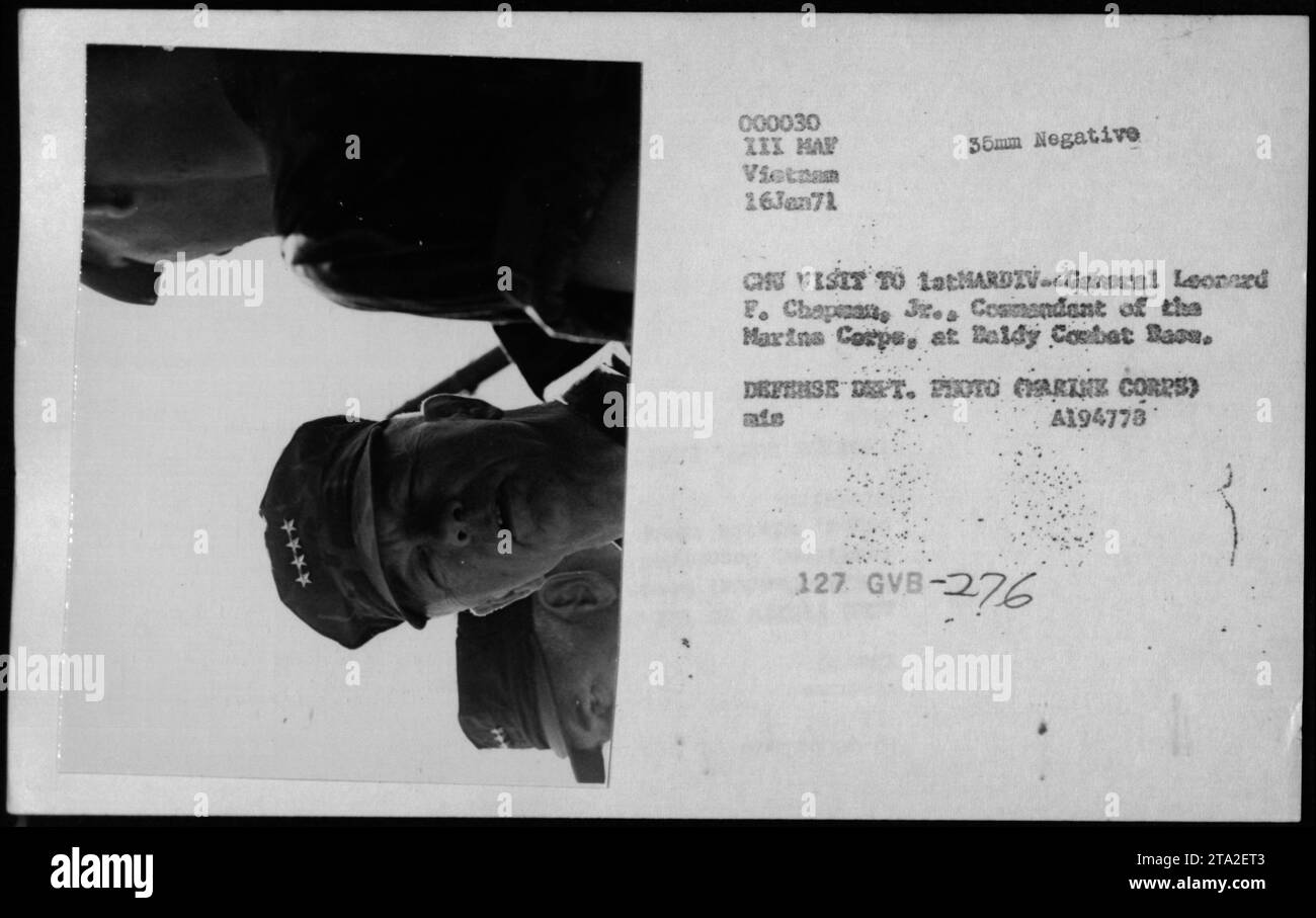 General Leonard F. Chapman, Jr., Commandant of the Marine Corps, visits ...