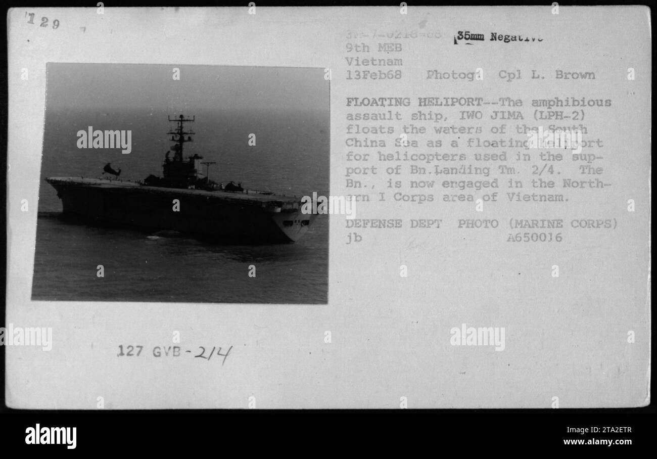 Amphibious assault ship, IWO JIMA (LPH-2), serves as a floating ...