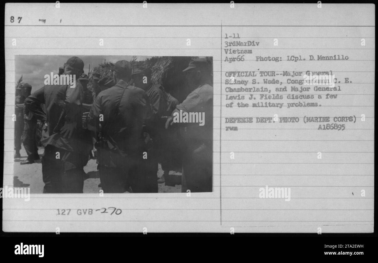 Major General Sidney S. Wade, Congressman C. E. Chamberlain, and Major ...