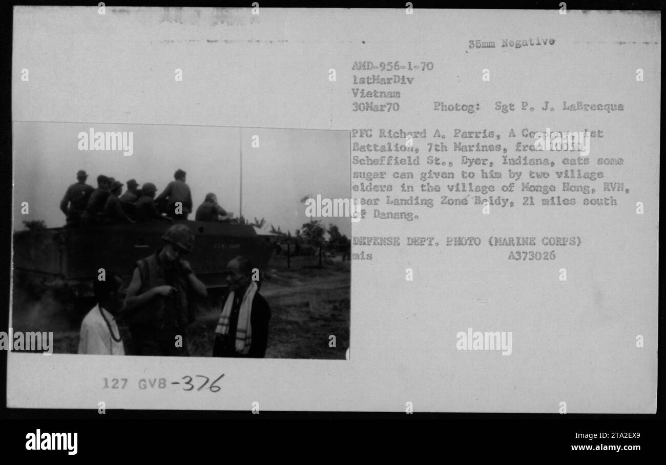 On March 30, 1970, PFC Richard A. Parris of A Company, 1st Battalion ...