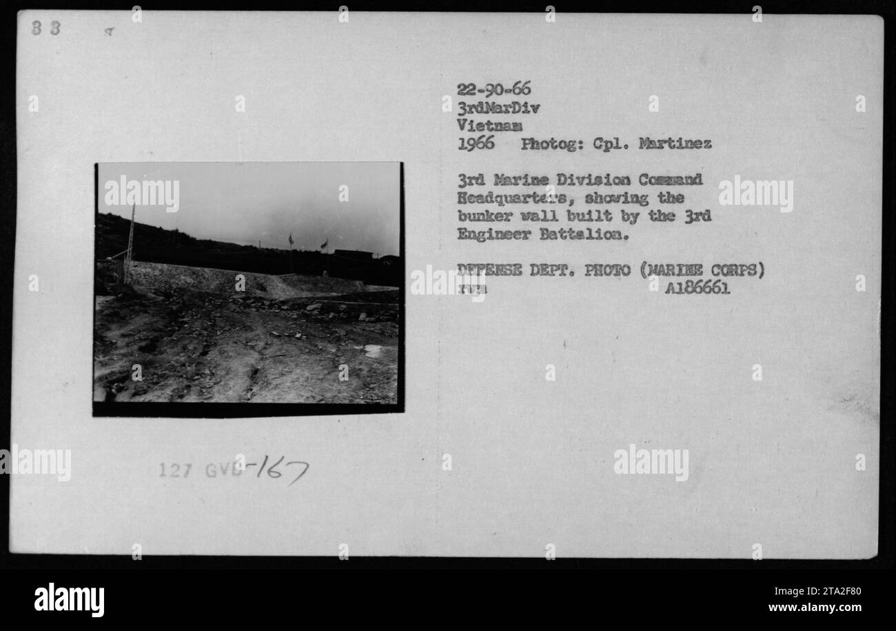3rd Marine Division Command Headquarters photograph showing the bunker ...