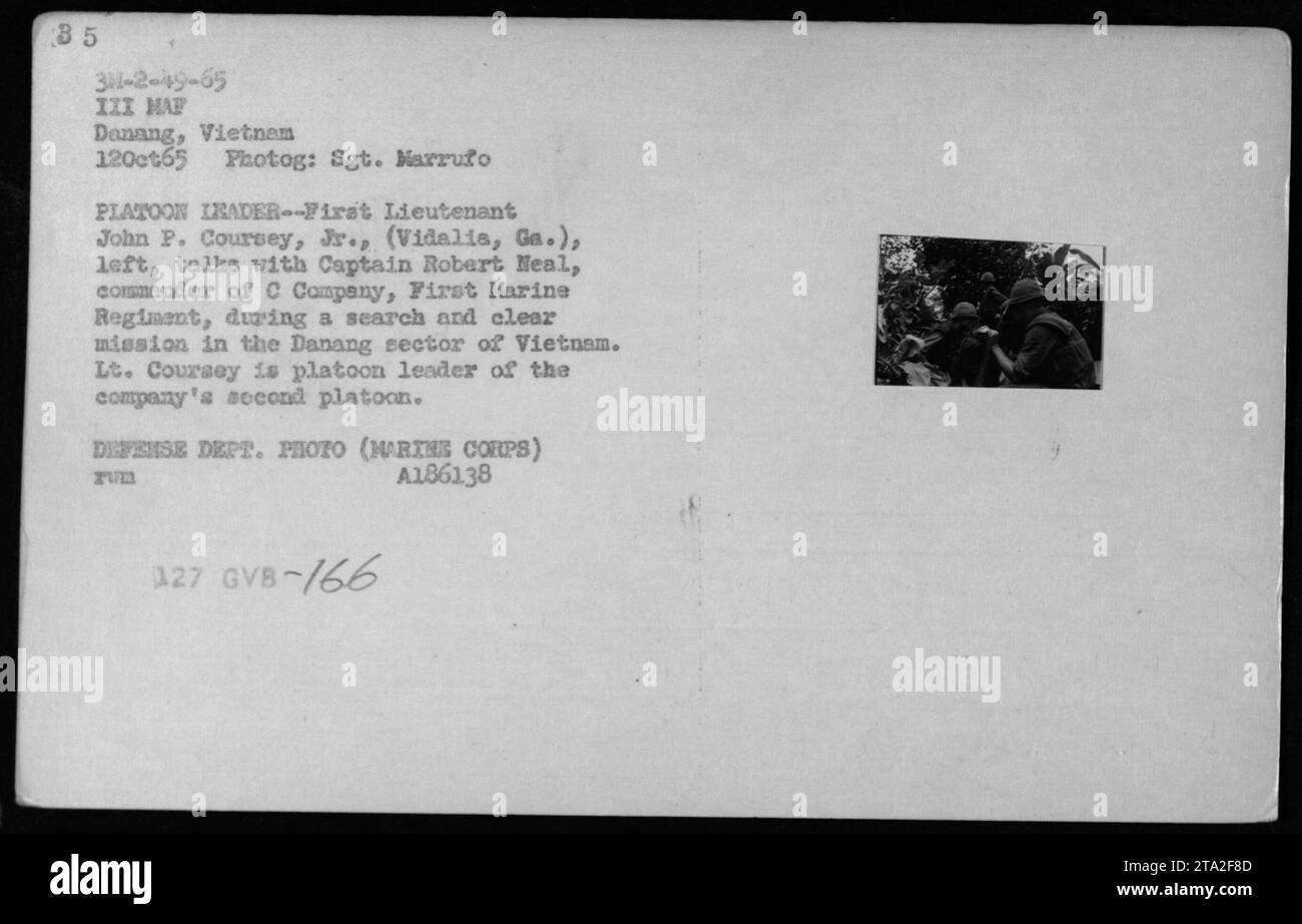 On October 12, 1965, First Lieutenant John P. Coursey Jr., platoon ...