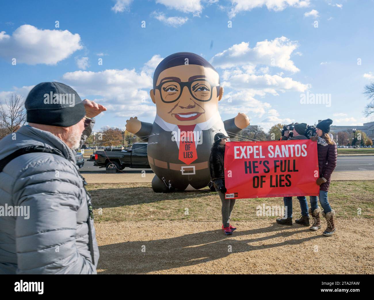 An Oversized blimp of the now expelled former Congressman, George ...