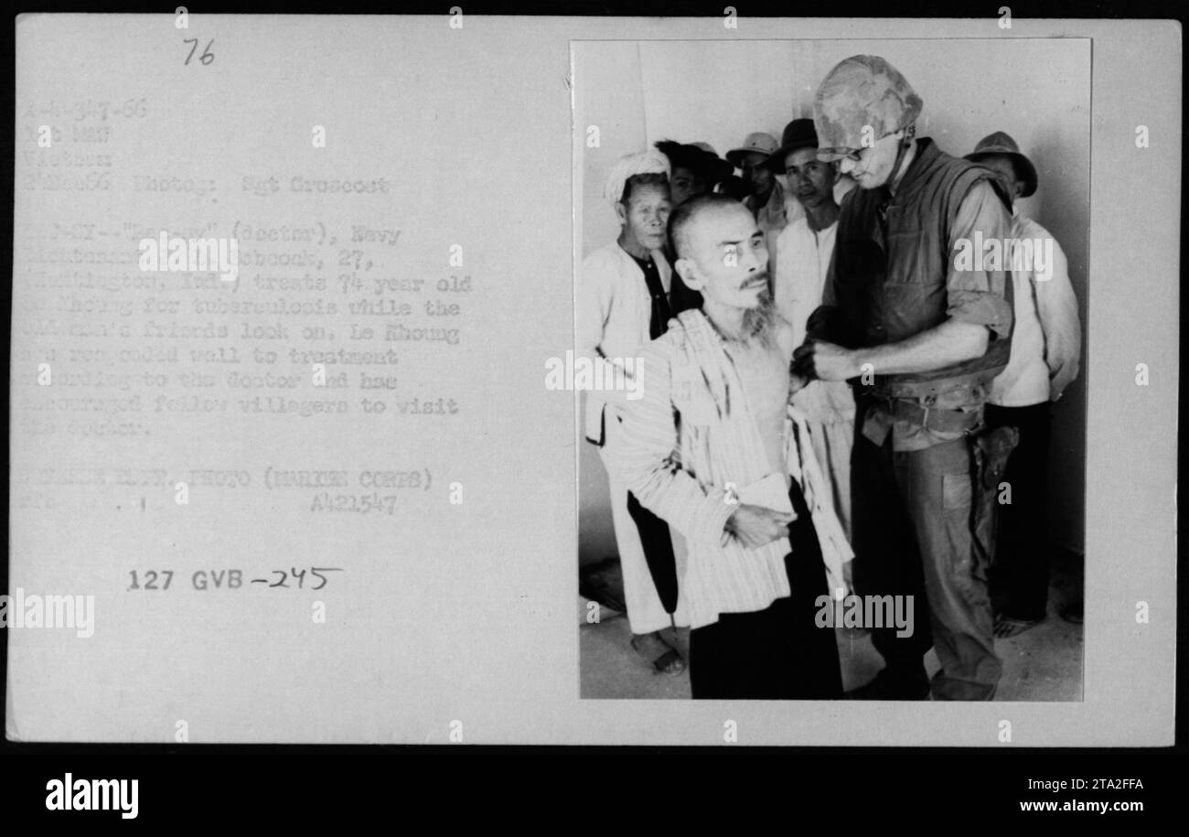 Specialist L. Babcock, a US Army medic, treated 74-year-old Le Khoung ...