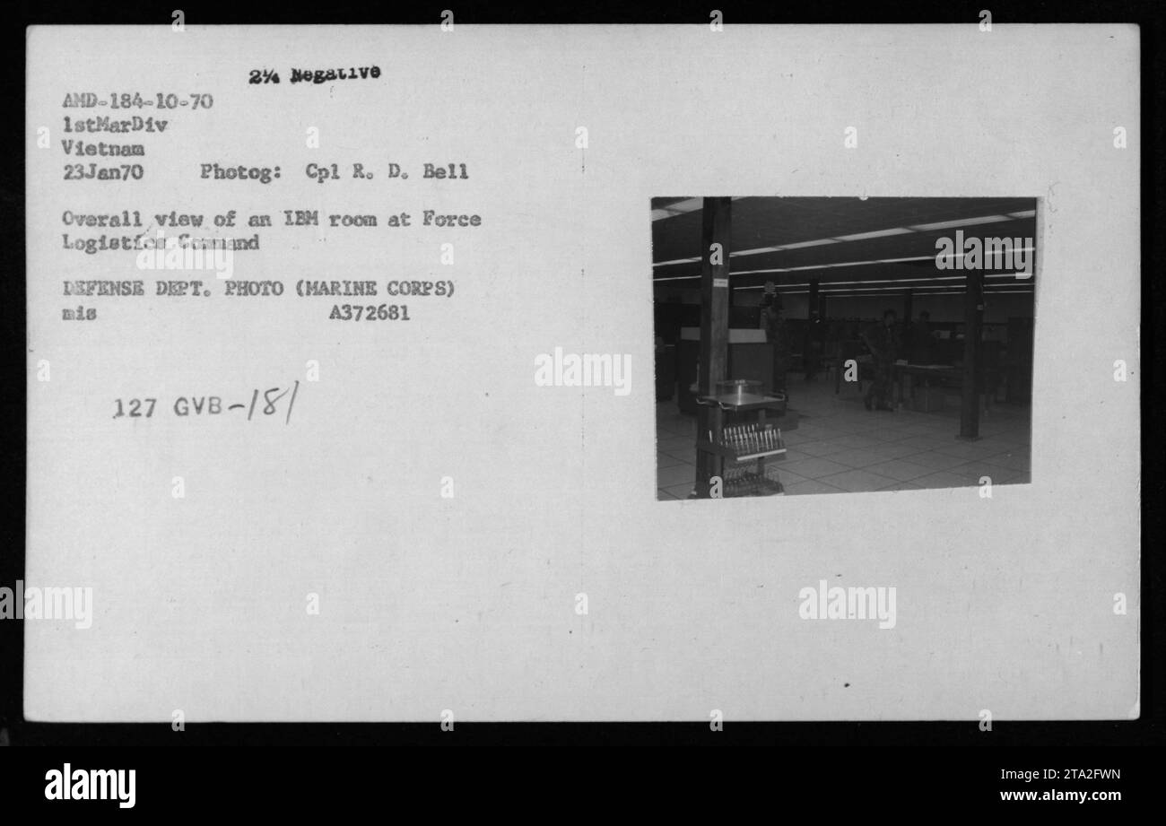 An overall view of an IBM room at the Force Logistical Command in ...