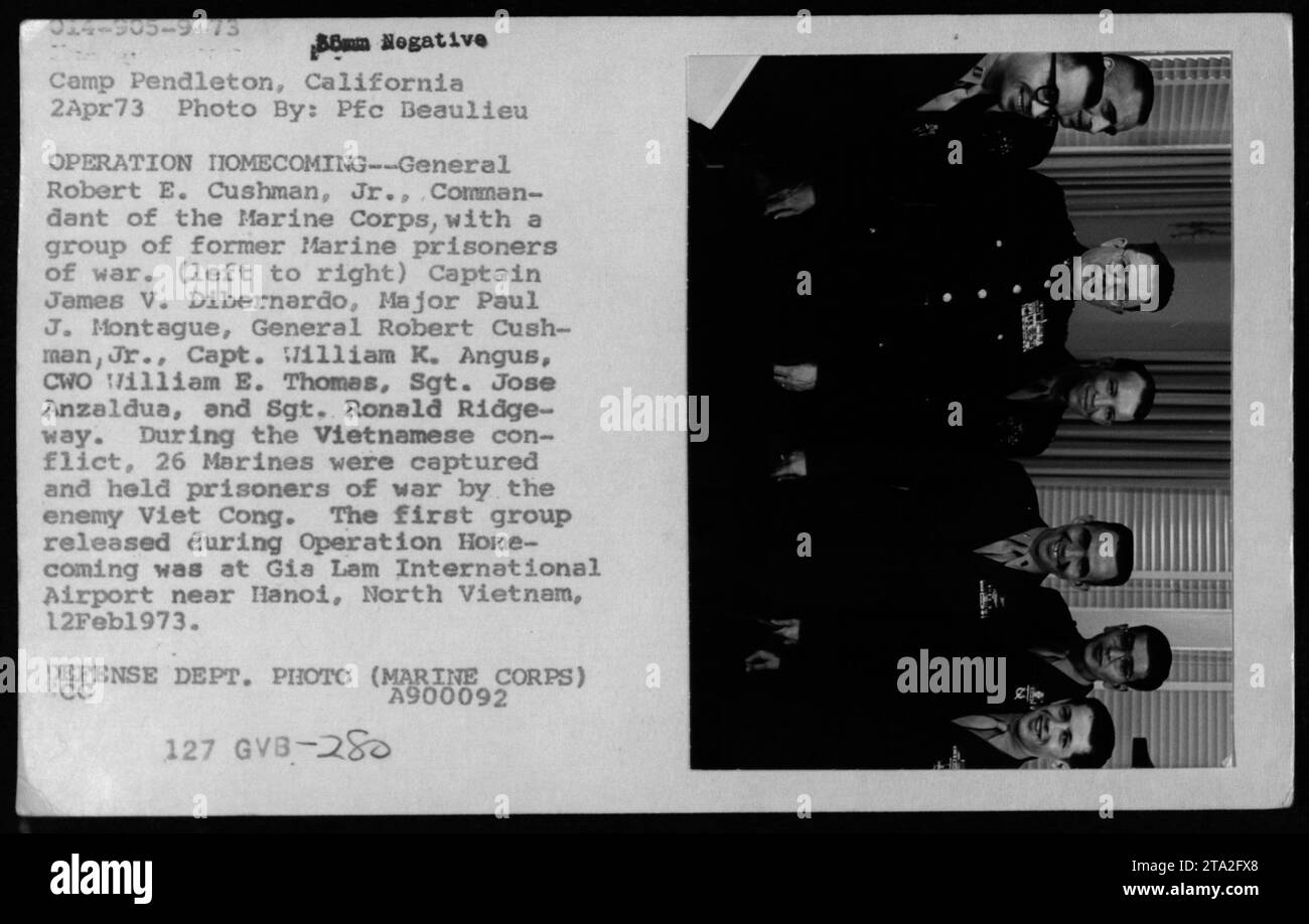 On April 2, 1973, at Camp Pendleton, California, General Robert E ...