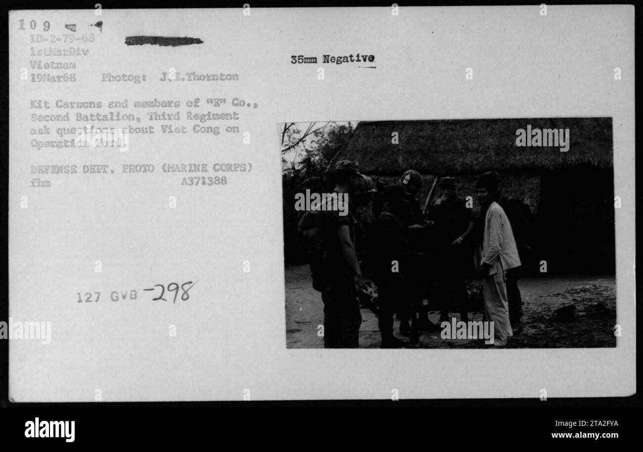 On March 19, 1968, Kit Carson Scouts interact with members of 'g ...