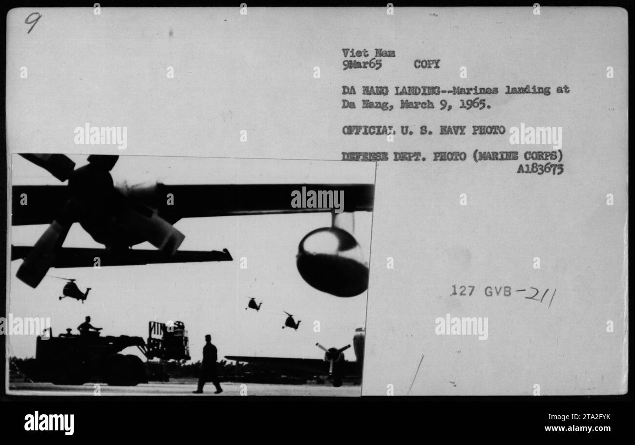 Marines conducting a landing operation at Da Hang, Vietnam on March 9 ...