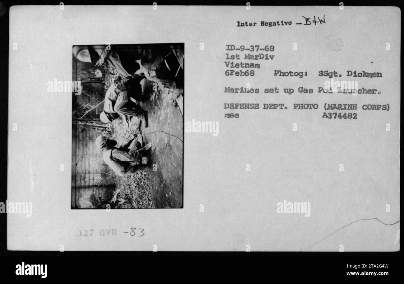 On February 6, 1968, Marines of the 1st Marine Division set up a gas ...