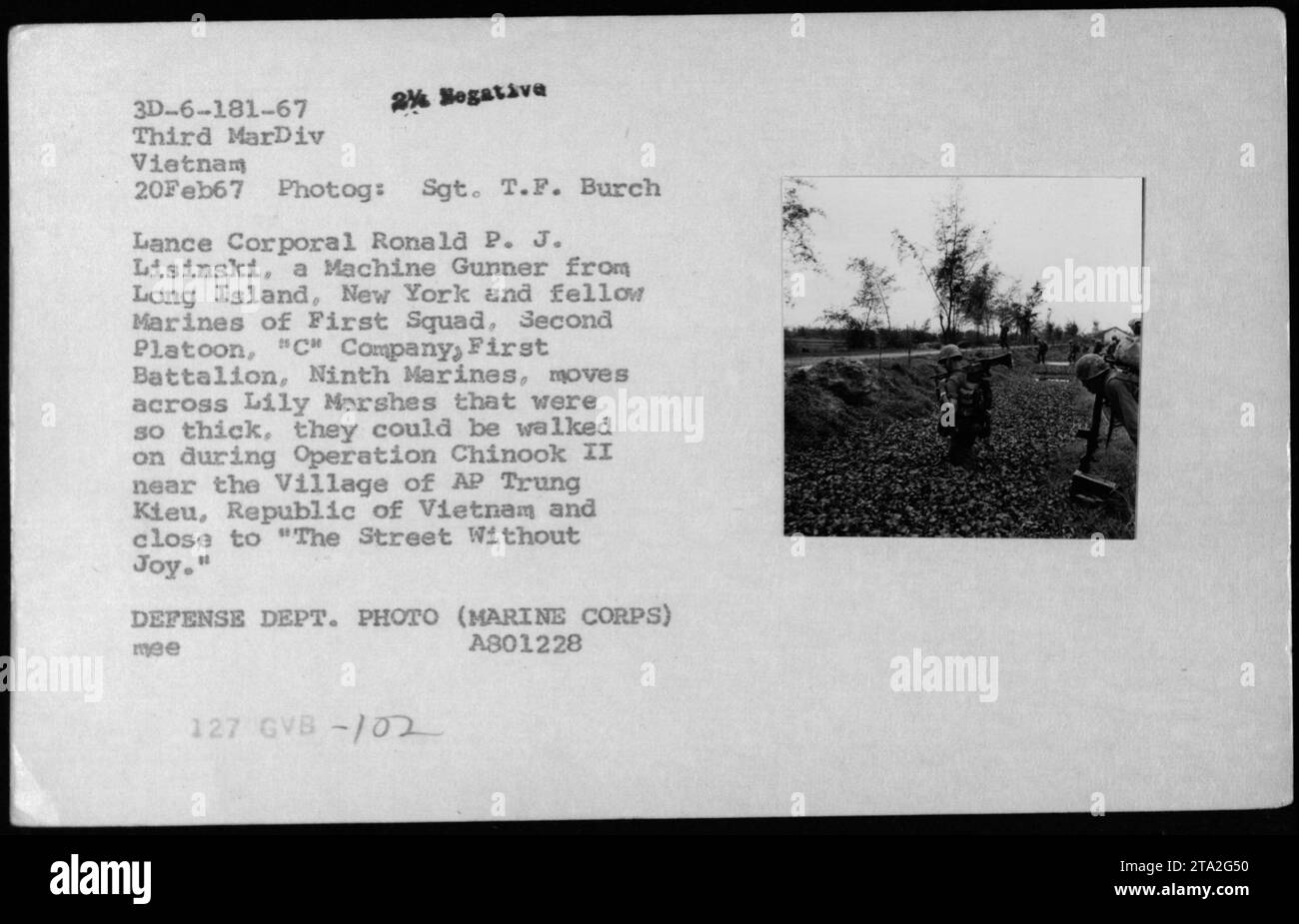 Lance Corporal Ronald P. J. Lisinski and fellow Marines of First Squad ...