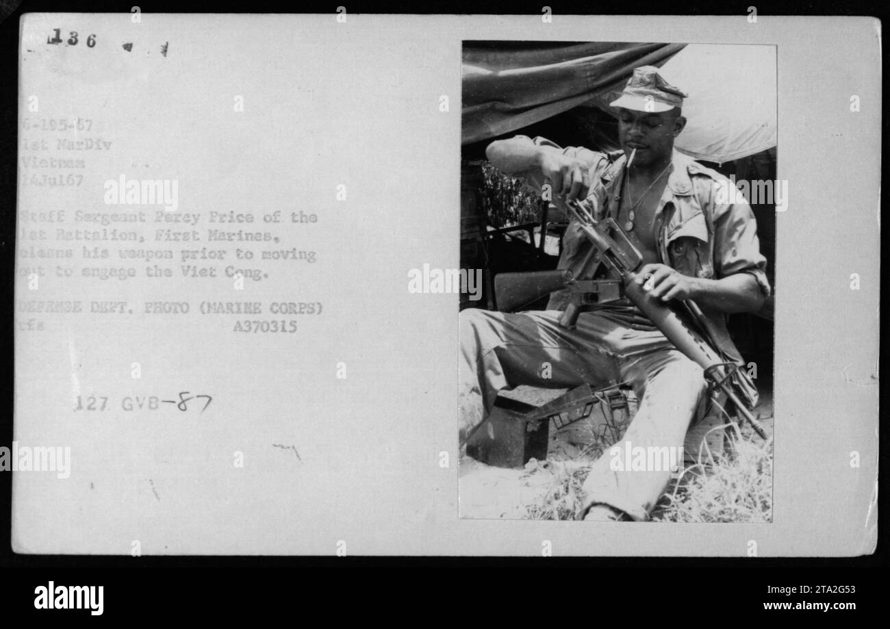 Staff Sergeant Perey Price, a member of the 1st Battalion, First ...