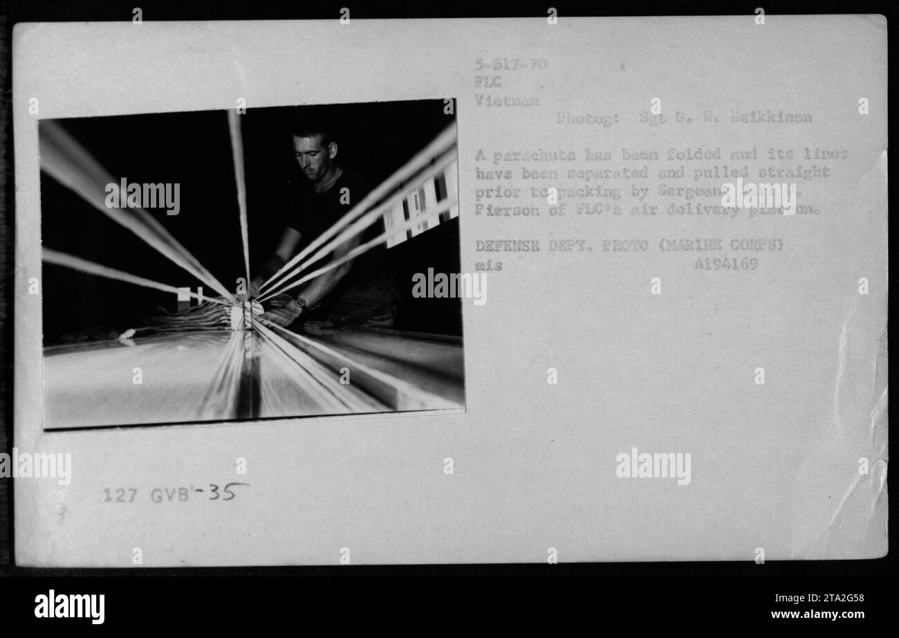 Sergeant Earl D. Pierson of the Force Logistic Command air delivery ...