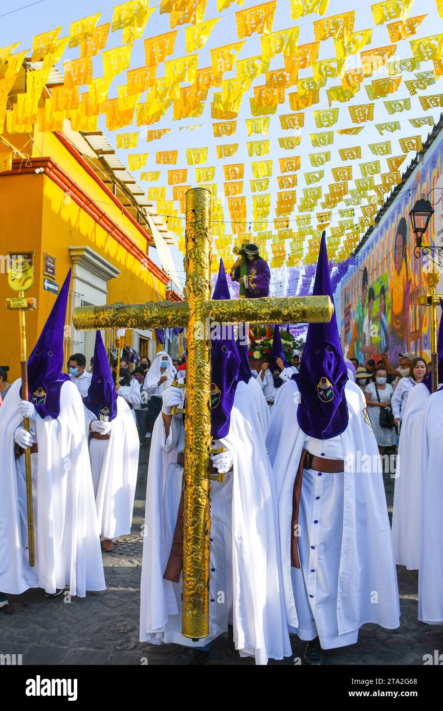 Good Friday, morning Silent procession, City of Oaxaca, Mexico Stock ...